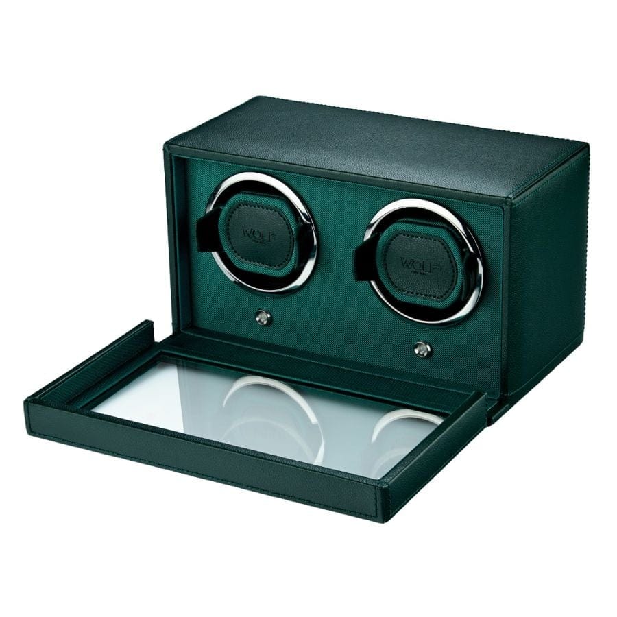 WOLF Double Cub with Cover Green 461241 | Watch Winder Pros