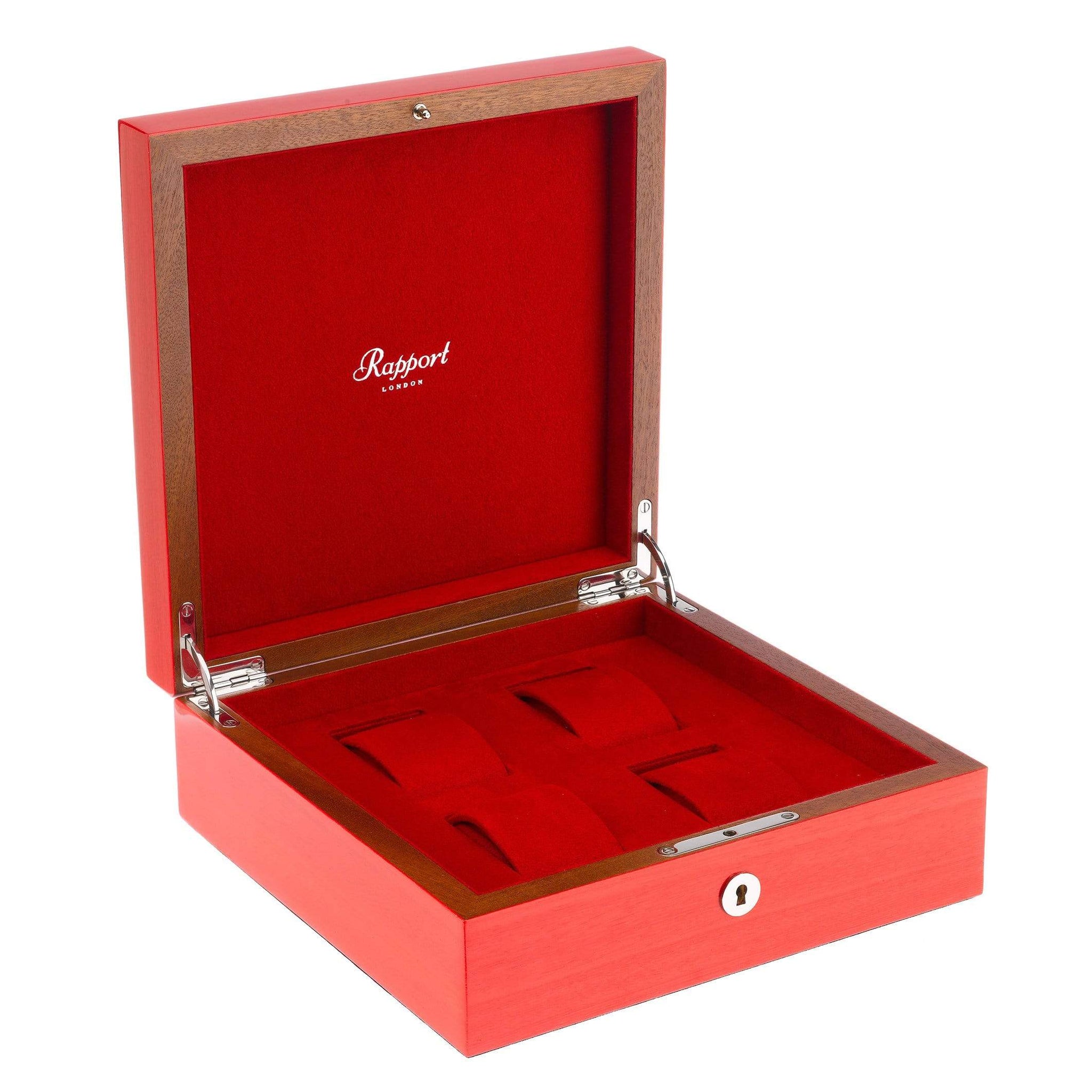 Rapport Heritage 4 Watch Case - Red | Watch Winder Pros