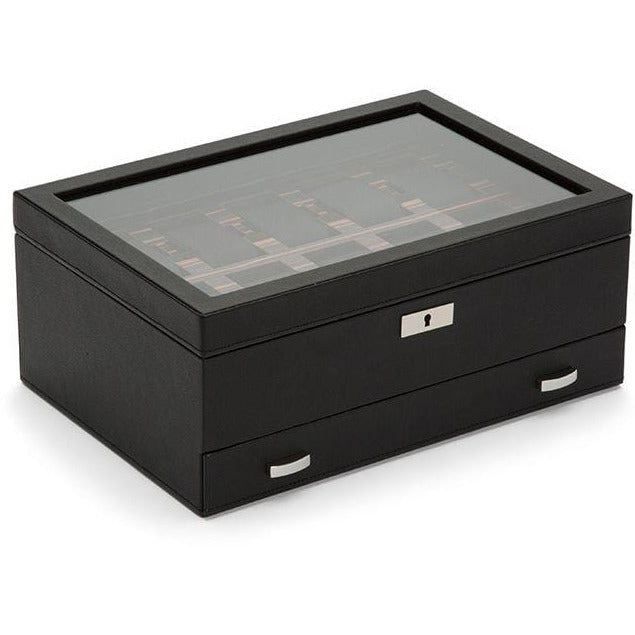 WOLF Roadster 10 Piece Watch Box with Storage | Watch Winder Pros