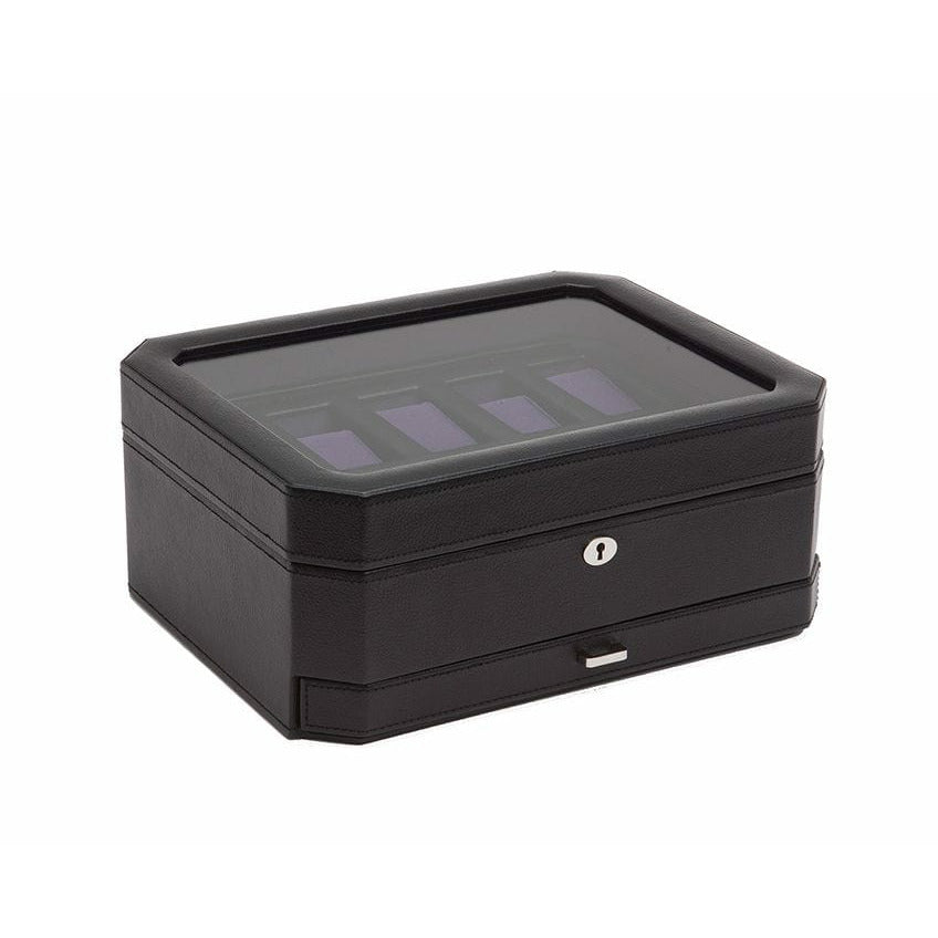 WOLF WINDSOR 10PC WATCH BOX WITH DRAWER - Black / Purple | Watch Winder ...