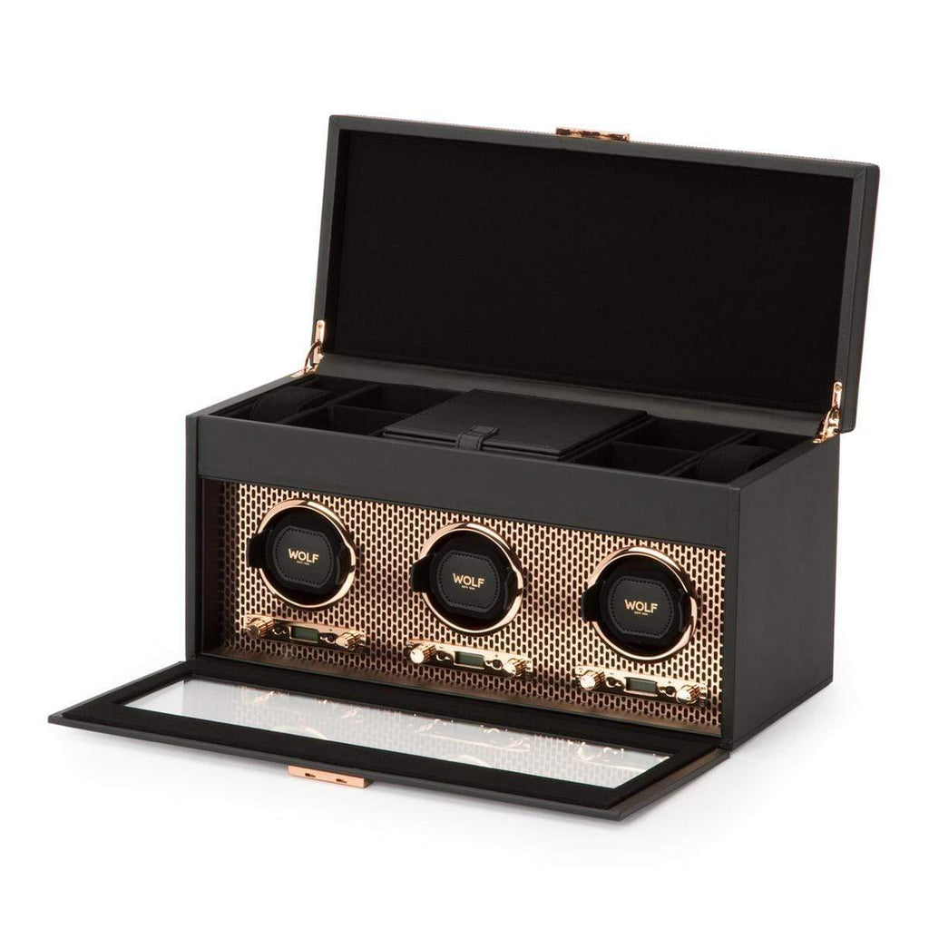 WOLF Axis Triple Watch Winder Storage Copper | Watch Winder Pros